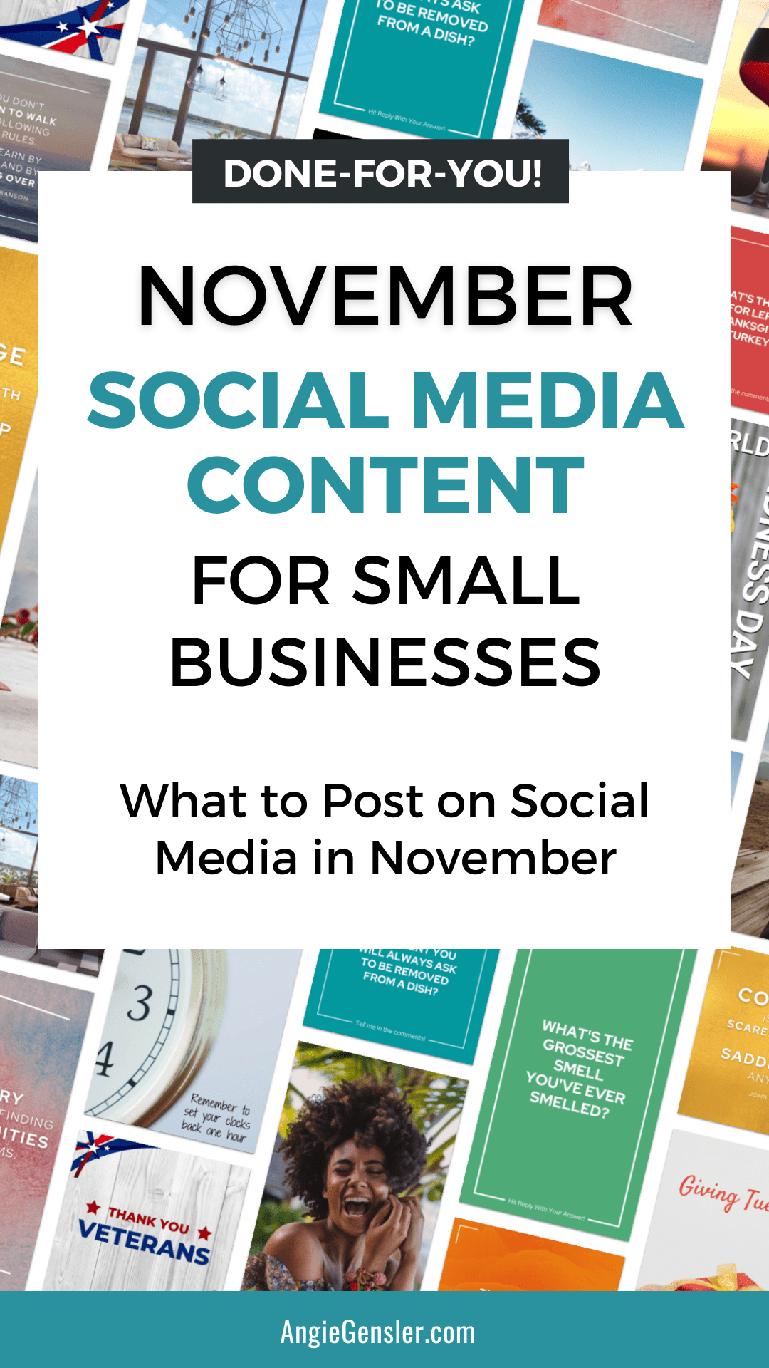 November Social Media Post Ideas + Done-For-You Content - Angie Gensler