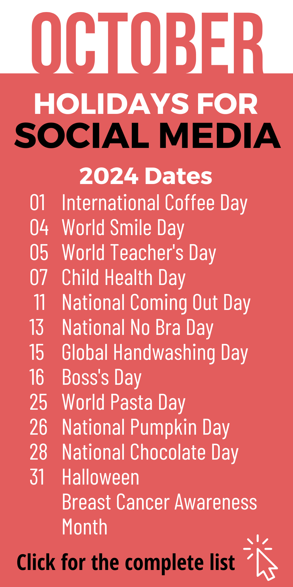 470+ October Holidays in 2024 | Fun, Weird, and Special Dates - Angie ...