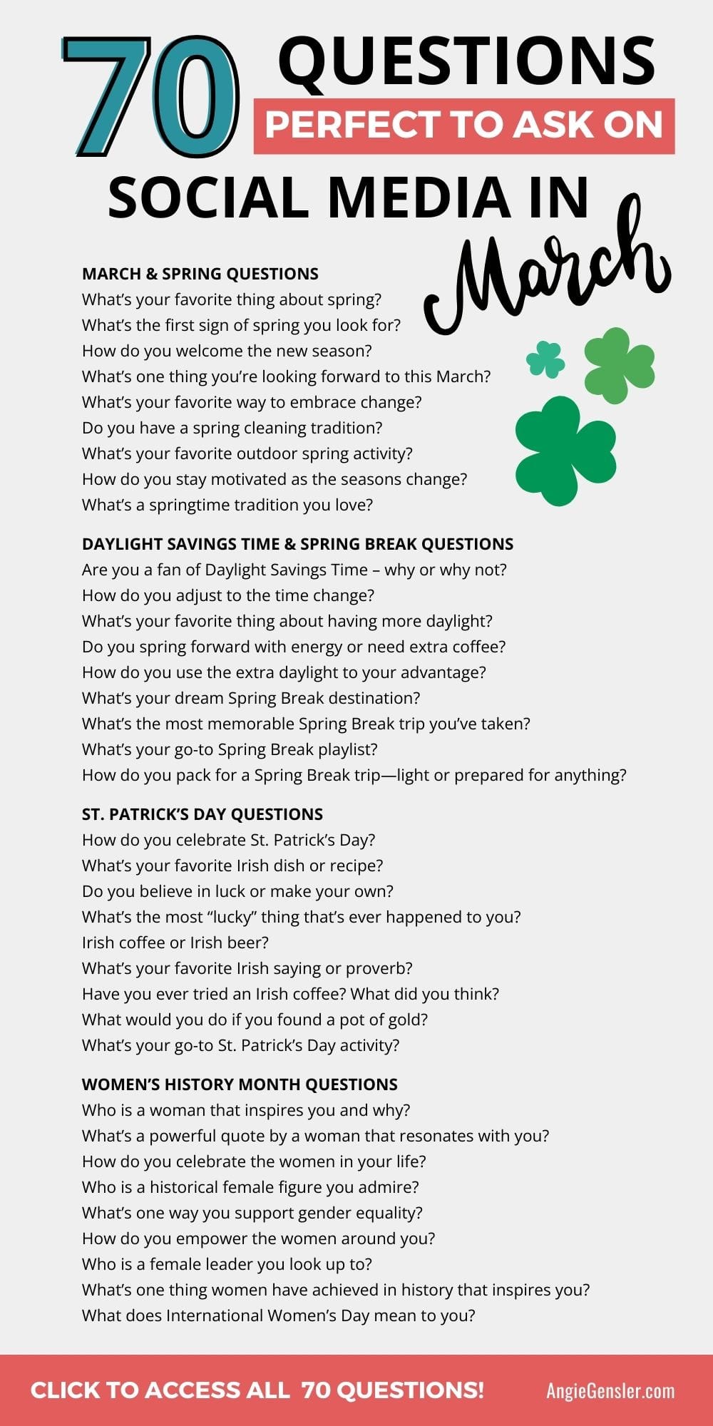 70 March Questions for Engaging Social Media Content - Angie Gensler