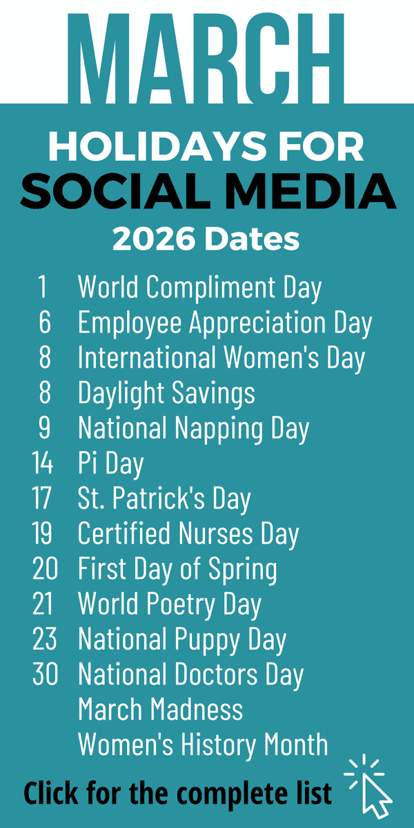 250+ March Holidays in 2026 | Fun, Weird, and Special Dates - Angie Gensler